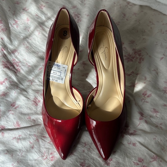 Jessica Simpson | Shoes | Jessica Simpson Deep Red Heels | Poshmark